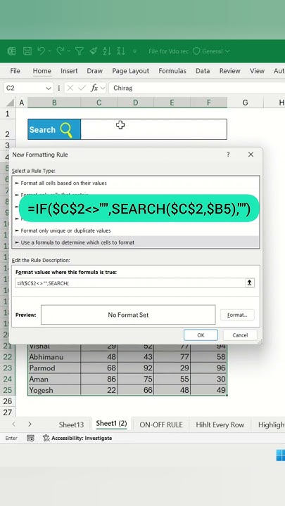 Advanced Search box in excel #exceltips #exceltricks - YouTube