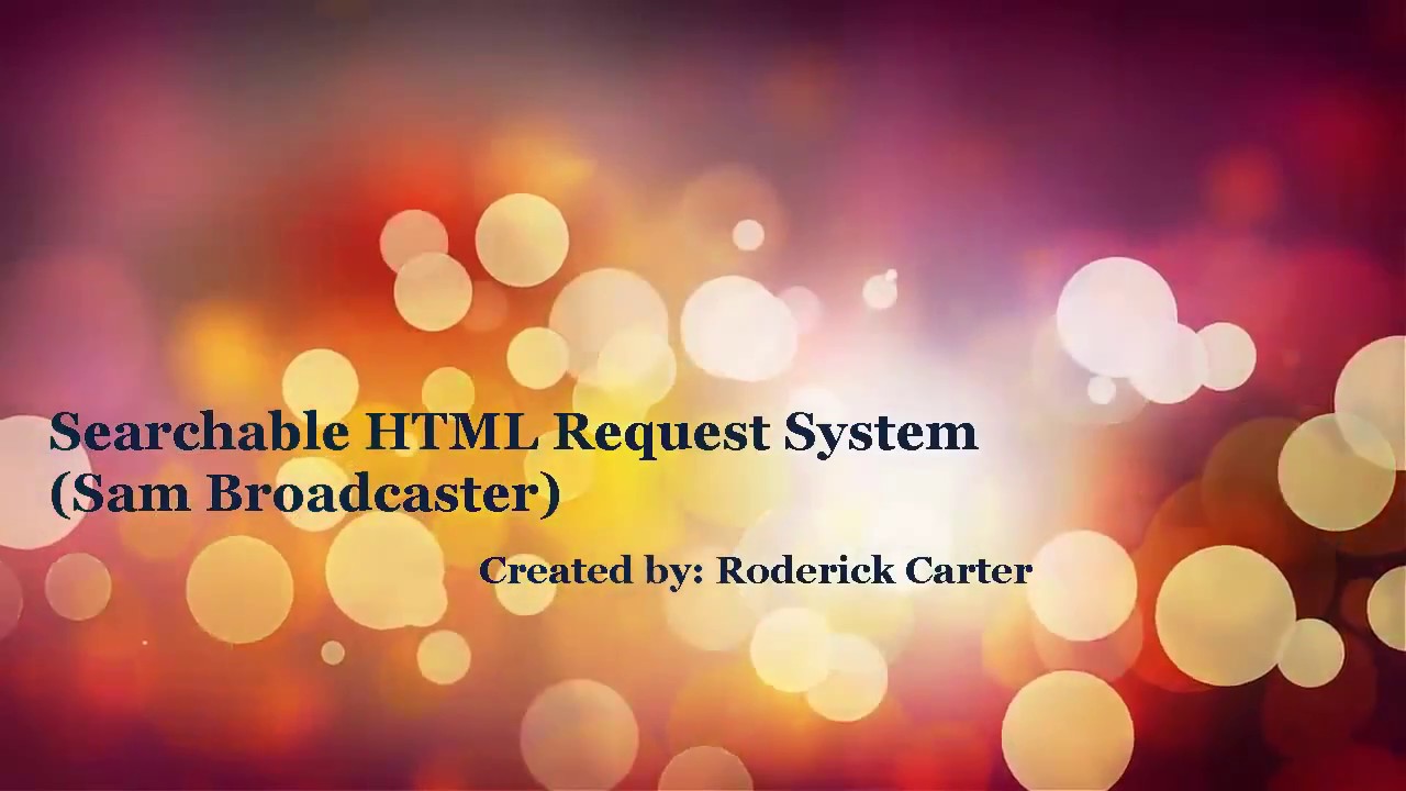 Sam Broadcaster HTML Request System by Roderick Carter - YouTube