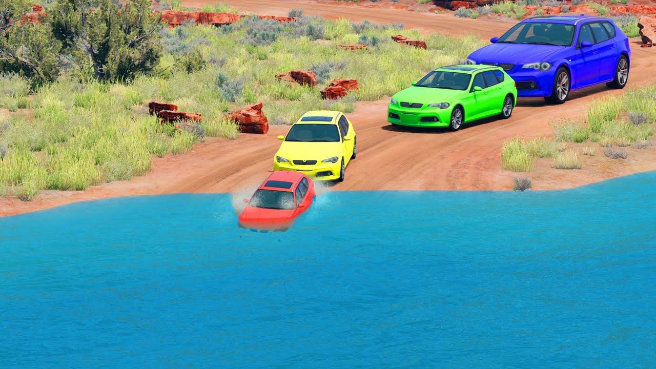 Big and Small Cars vs Deep Water - BeamNG.drive - YouTube