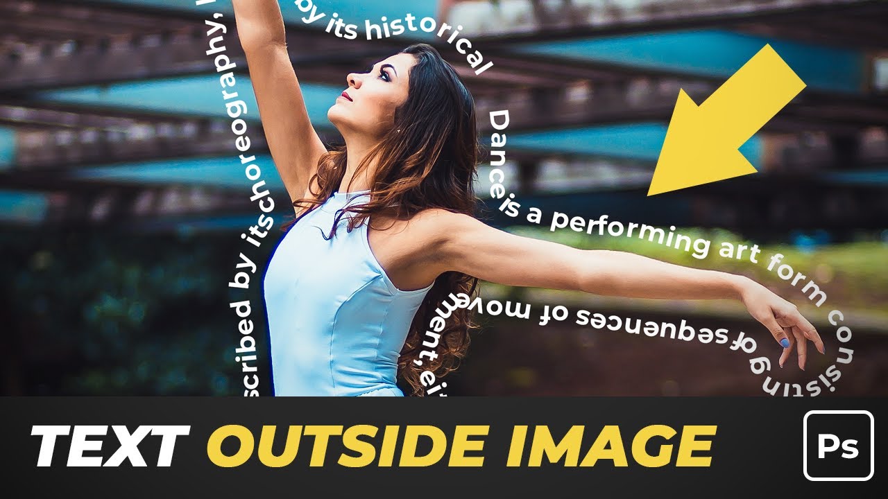 Text around image in photoshop - YouTube