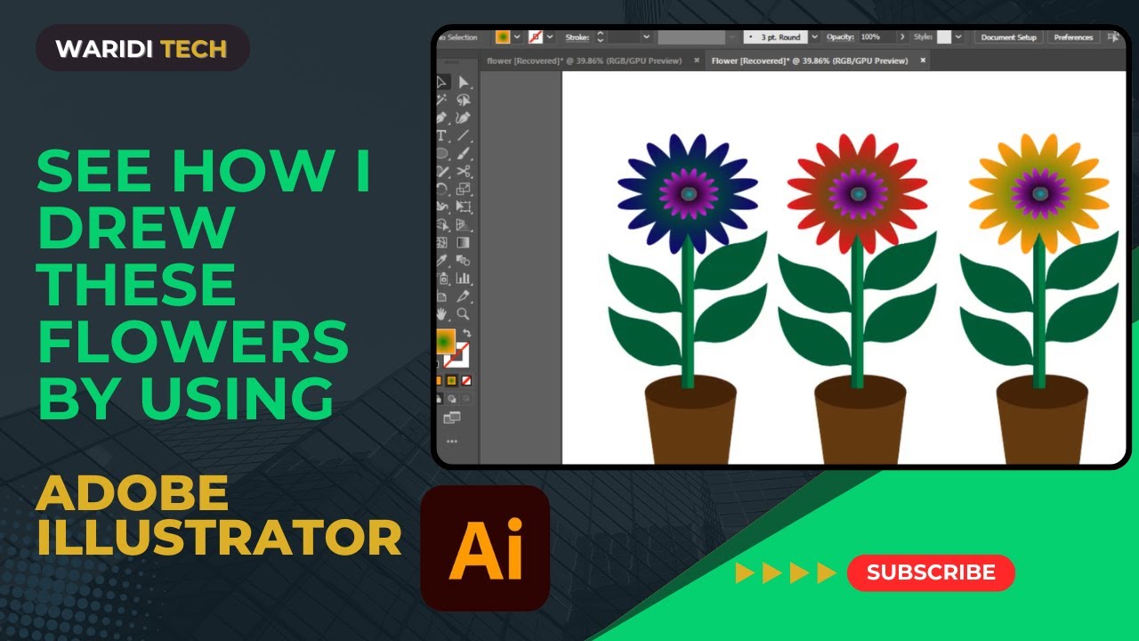 how to draw flowers on adobe illustrator (flowers in illustrator ...