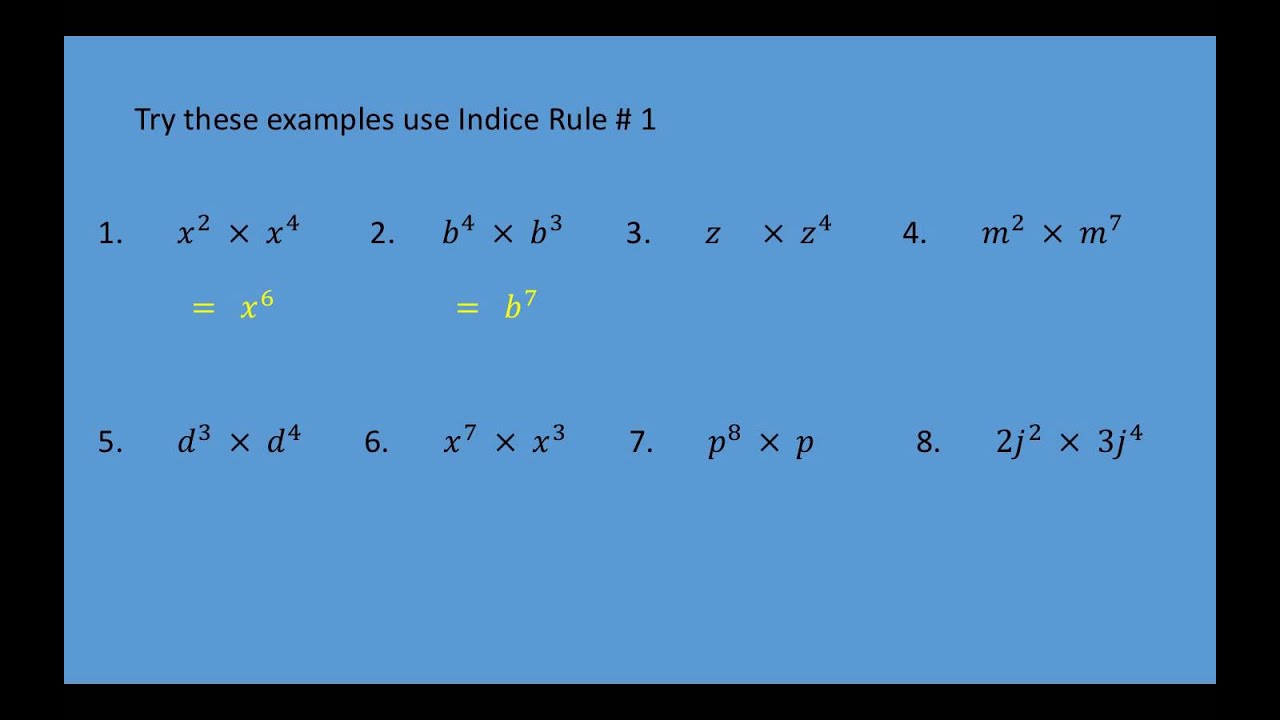 Indice rule 1 - YouTube