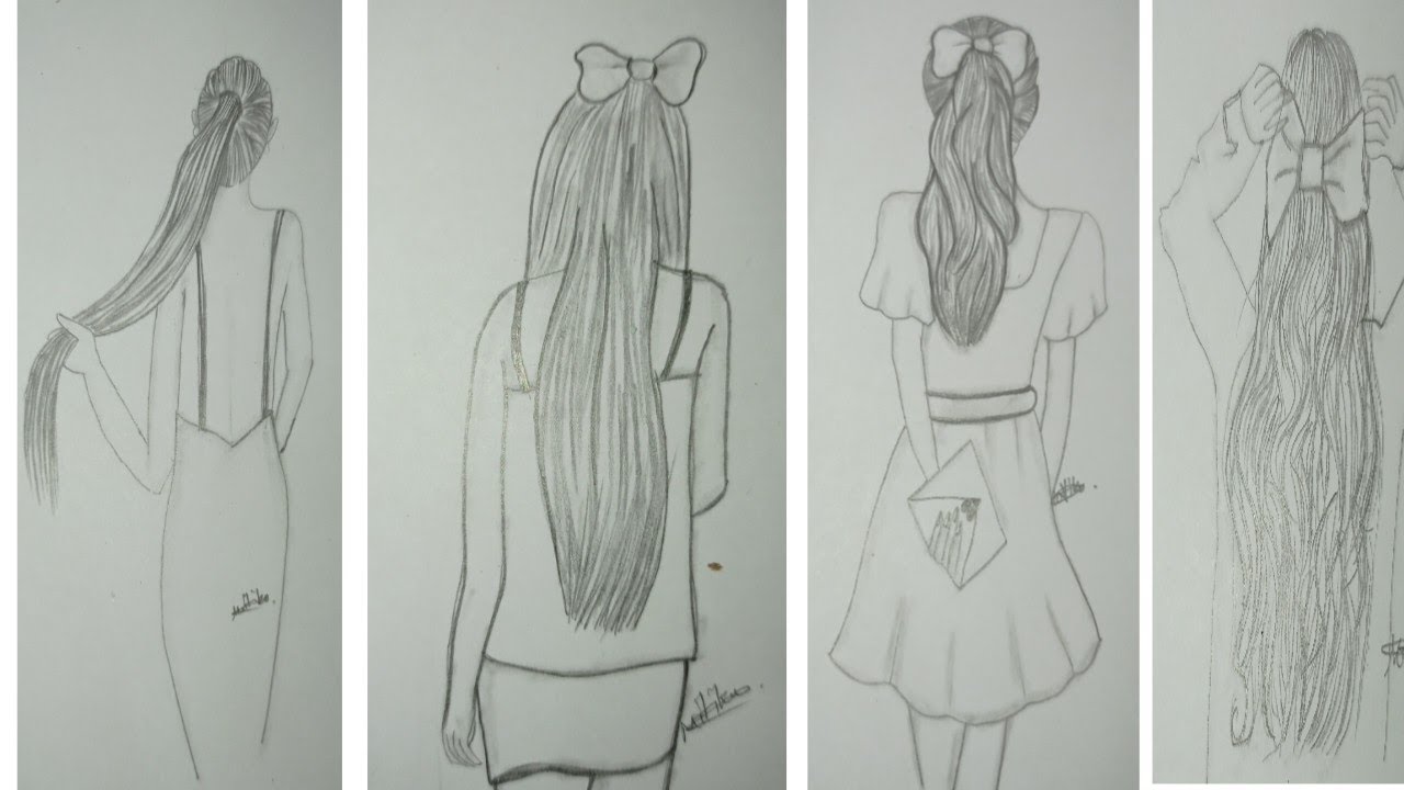 How to draw a girl back side in easy way step by step for beginners/4 ...