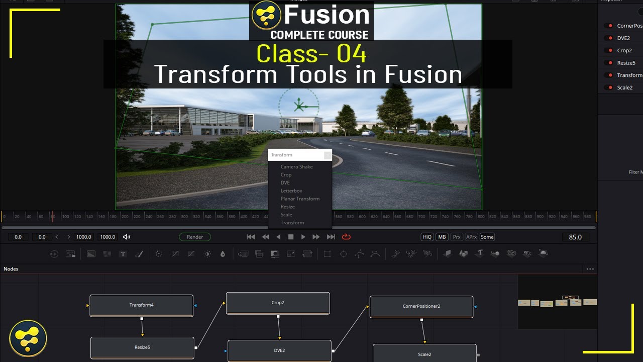 Fusion Tutorial For Beginners Transform Tools In Fusion Class 04