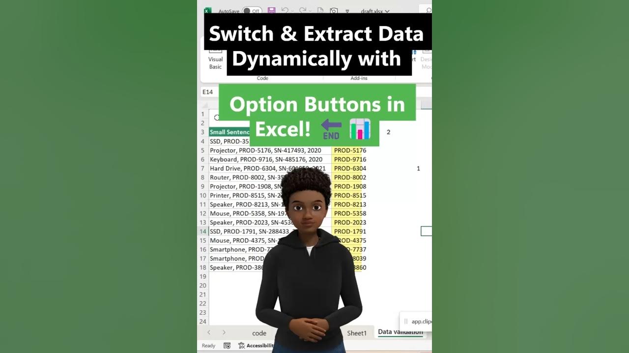 Extract data using option button in Excel #excel #spreadsheetmagic - YouTube