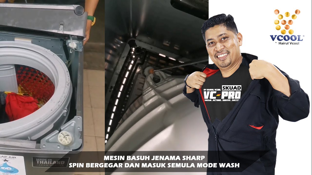 MESIN BASUH JENAMA SINGER SPIN BERGEGAR DAN MASUK SEMULA MODE WASH ...
