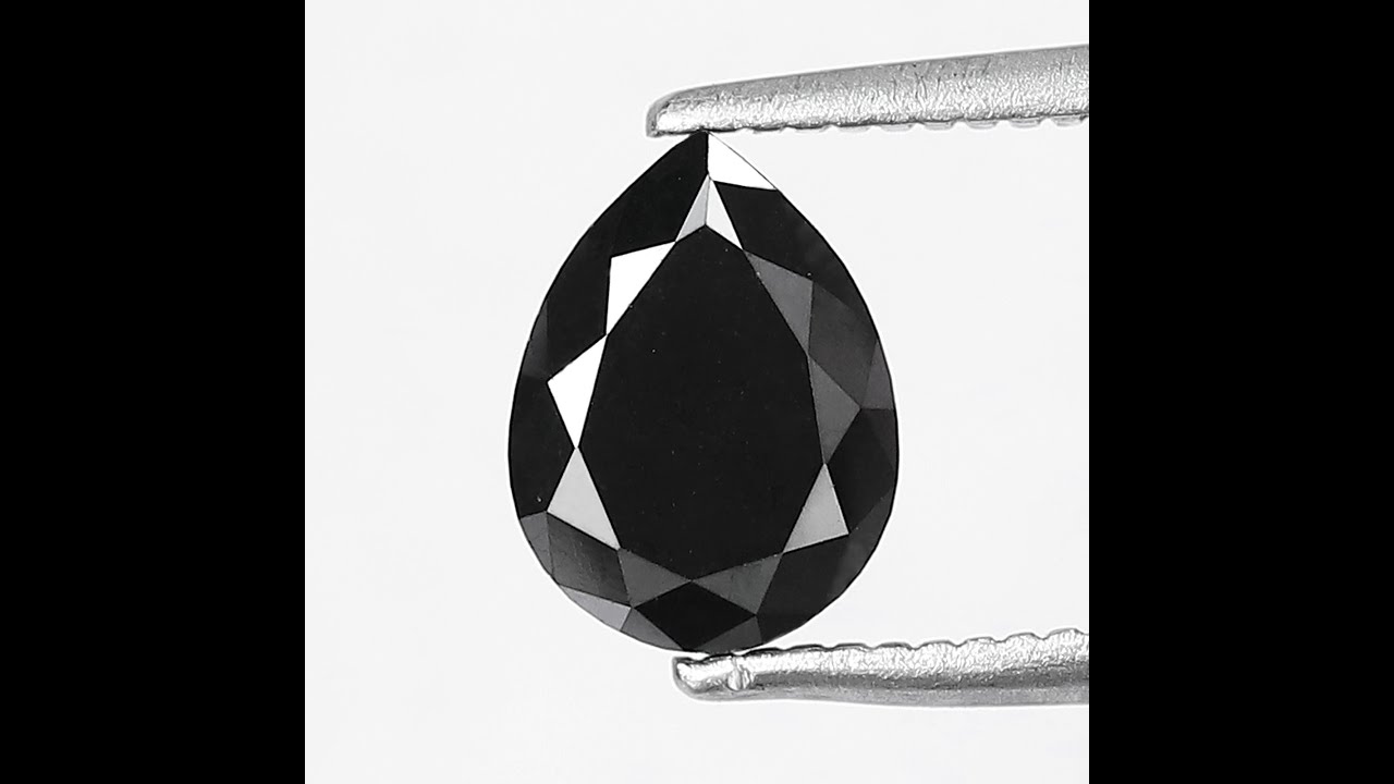 1.60 Carats Pear Shape Tear Drop Black Diamond 7.8 x 5.7 mm For ...