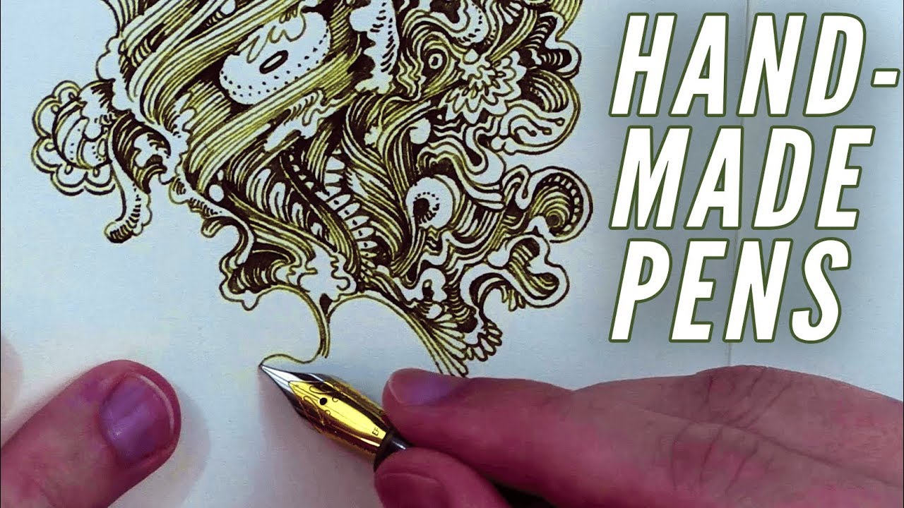 Doodling with a Custom Fountain Pen - YouTube