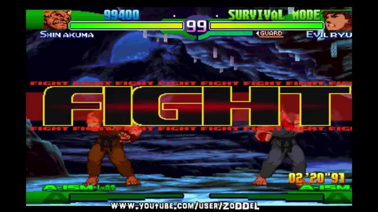 Street Fighter Alpha 3 - Shin Akuma Survival Boss Mode Hard - YouTube