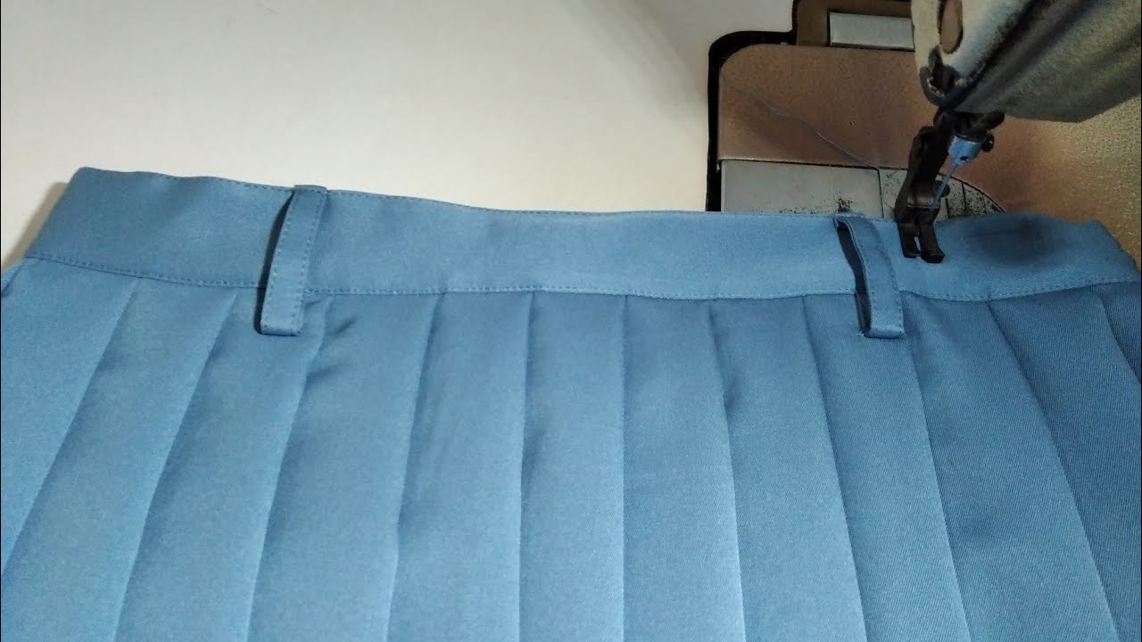 Jahit Ban Pinggang Rok Lipit SMA Tanpa Karet Pinggang - YouTube