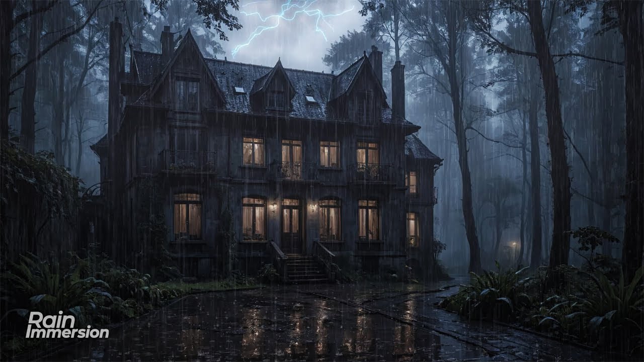 Beat your Overthinking! 🌧️ Rain with Thunder in the Haunted House ...