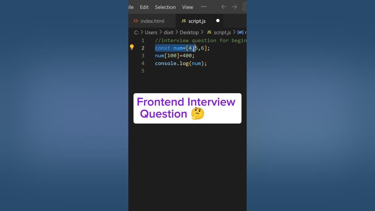 #20 Frontend Interview Question For Freshers #coding #frontend - YouTube