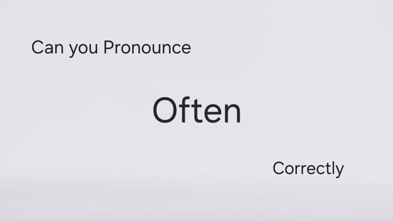 How to pronounce Often - YouTube