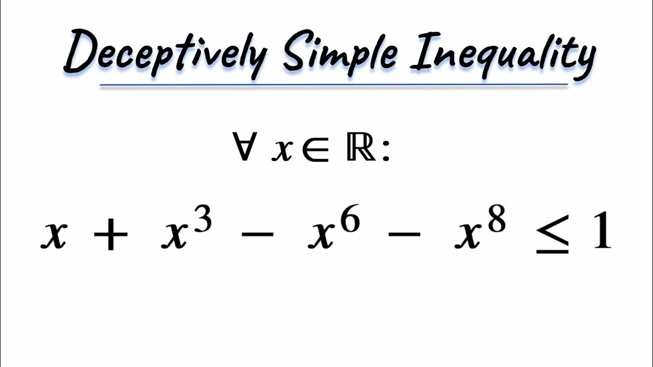 Math Olympiad: Deceptively Simple Inequality - YouTube