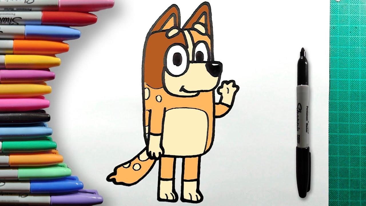 How to Color Chilli from Bluey Step by Step Easy Coloring Pages for ...