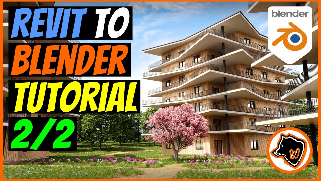 BLENDER 3D ARCHVIZ: RESIDENTIAL BUILDING + GARDEN | Revit to Blender 2/ ...