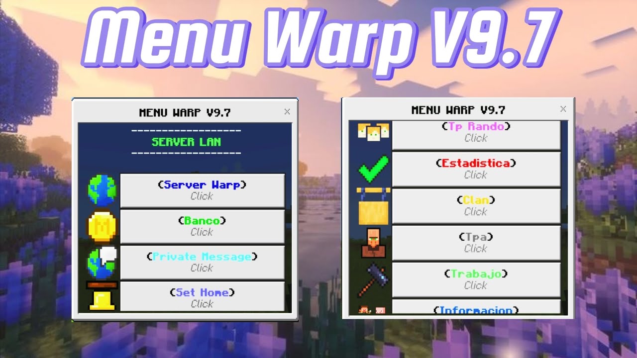 Addon Menu Warp V9.7 Actualizado Para La Última Versión De Minecraft Bedrock 1.21.72 - YouTube