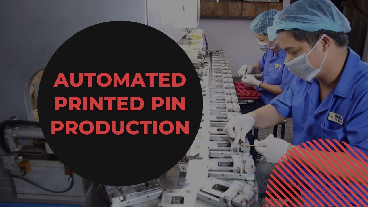 Automated Custom Printed Pin Production - YouTube