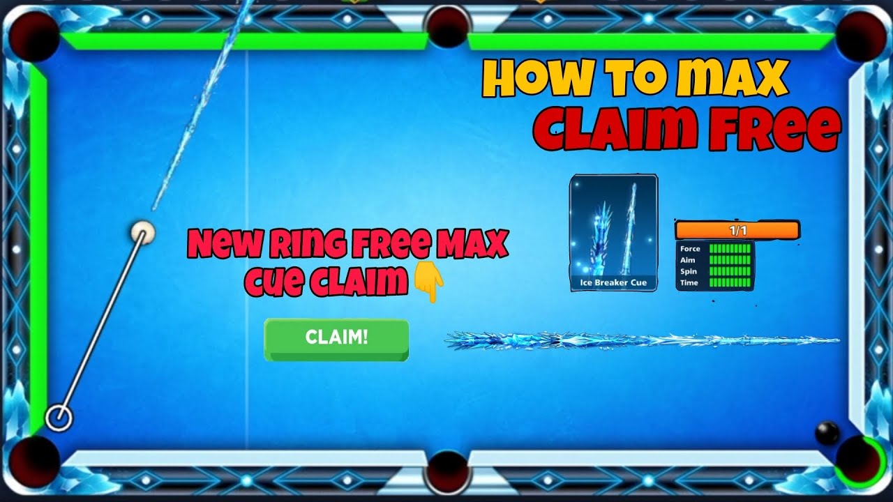 How To Max Ice Lounge Cue In 8 ball pool ~ free Max cue and ring in ...