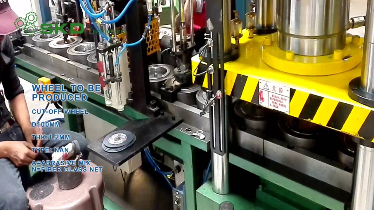 SKD 28 Station 100-125MM Grinding Wheel Molding Press Machine - YouTube