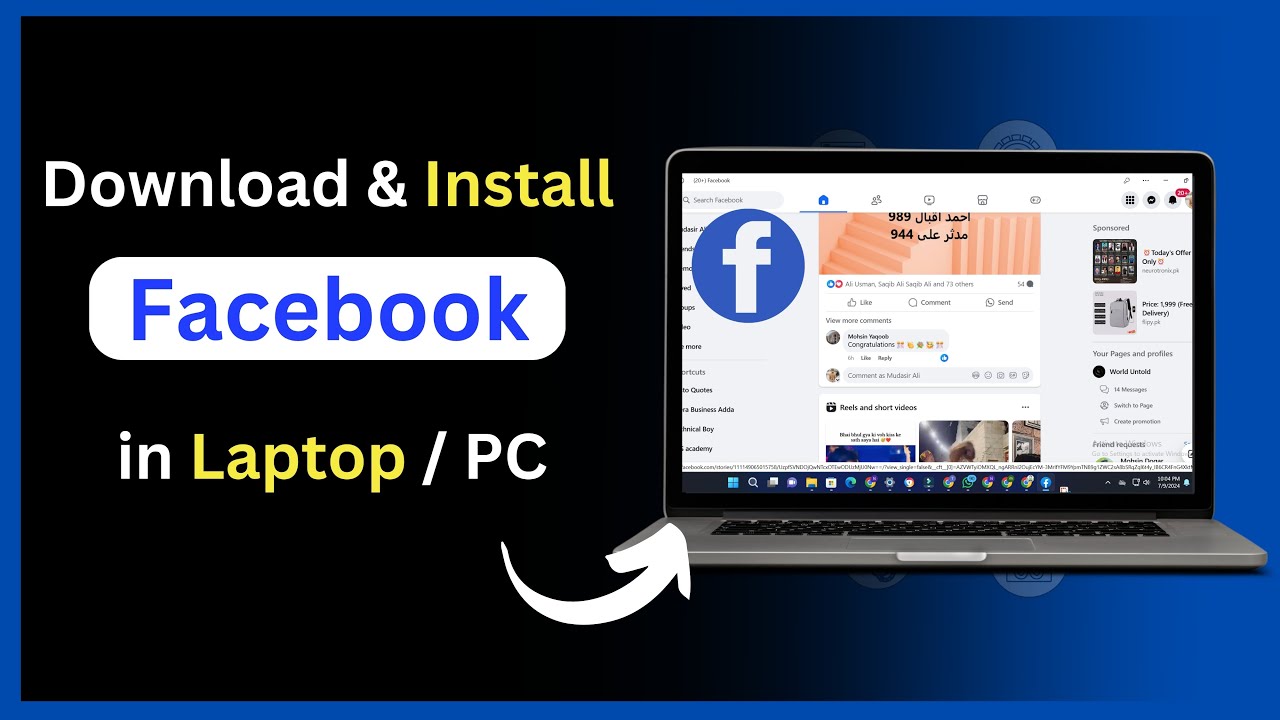how to install facebook in laptop / PC | how to install facebook in ...
