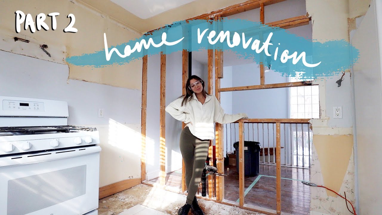 HOME RENOVATION WEEK 2: complete kitchen destruction, ripping up carpet ...