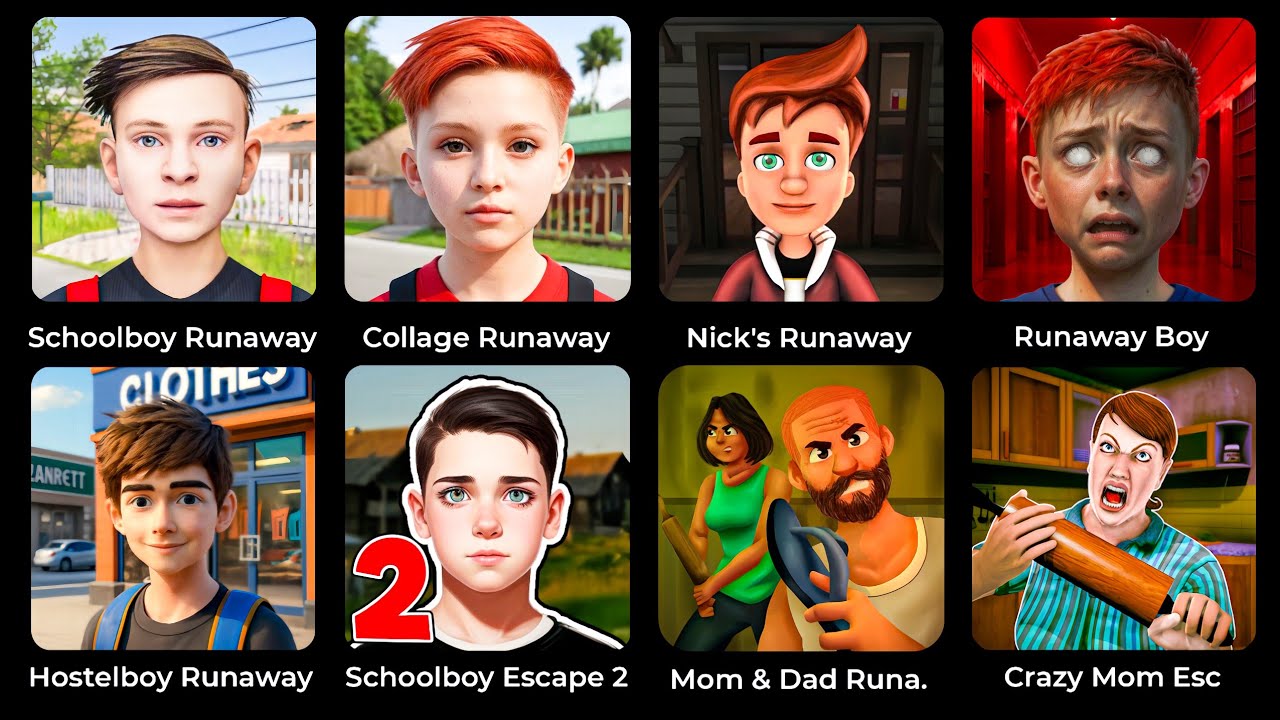 Schoolboy Runaway Santa, Nick's Runaway, Schoolboy Escape 2 & 3, Boy ...