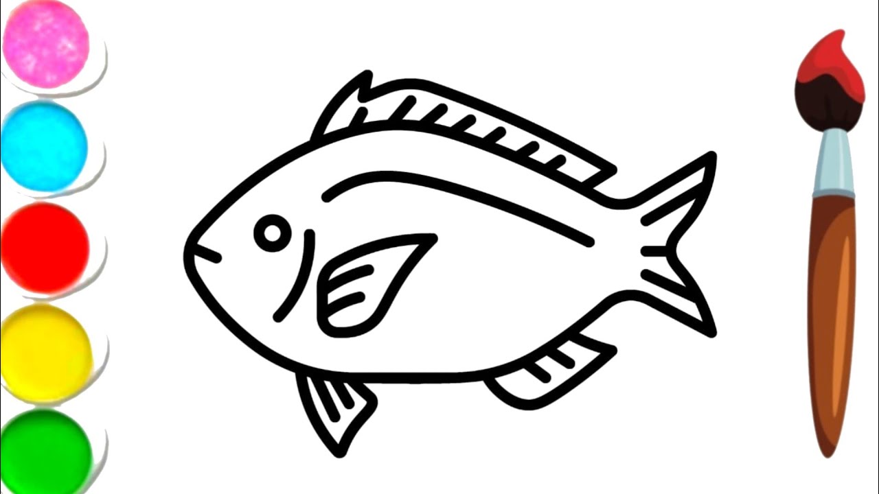 Fish drawing tutorial for kids and toddler's | how to draw fish - YouTube