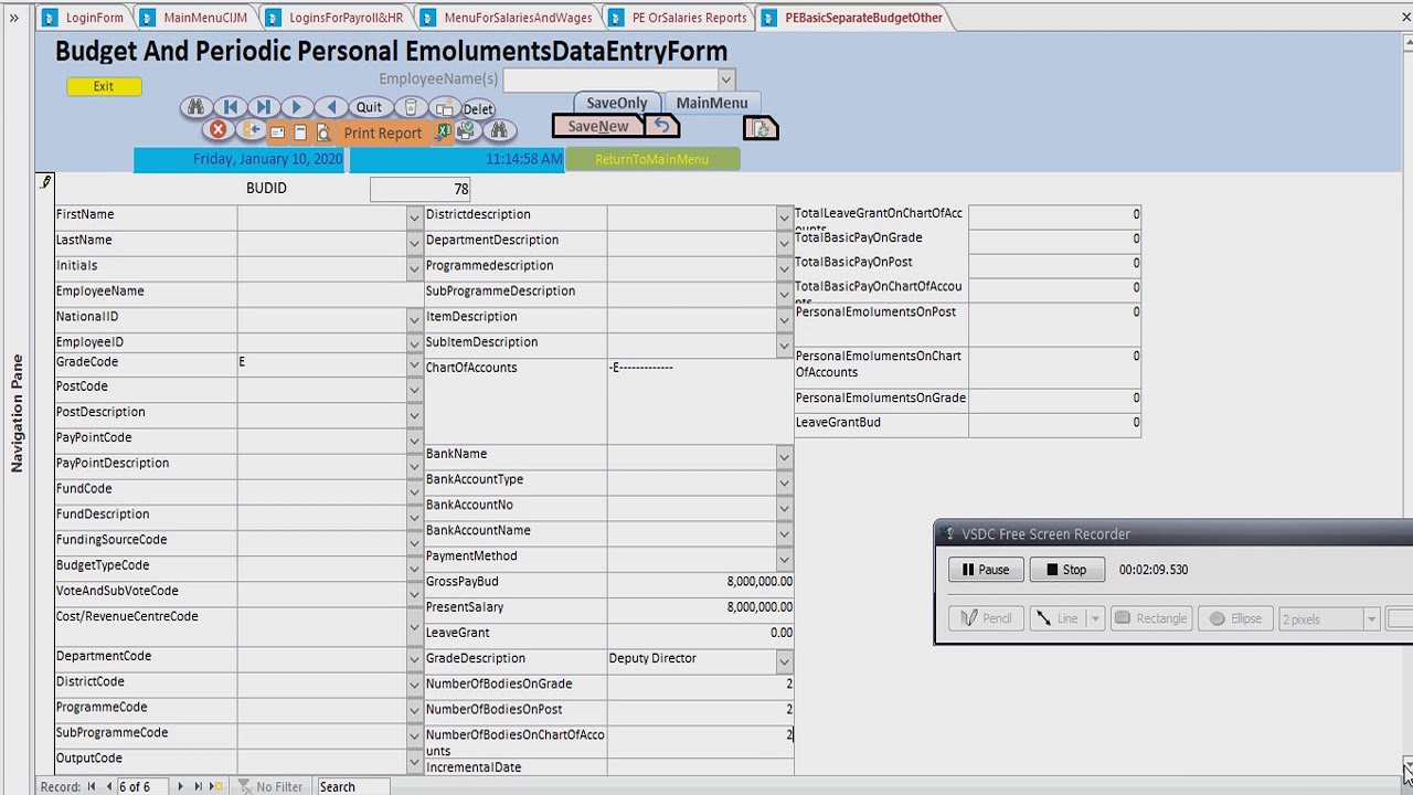 Personal Emoluments Budgeting -BarEl Software - YouTube