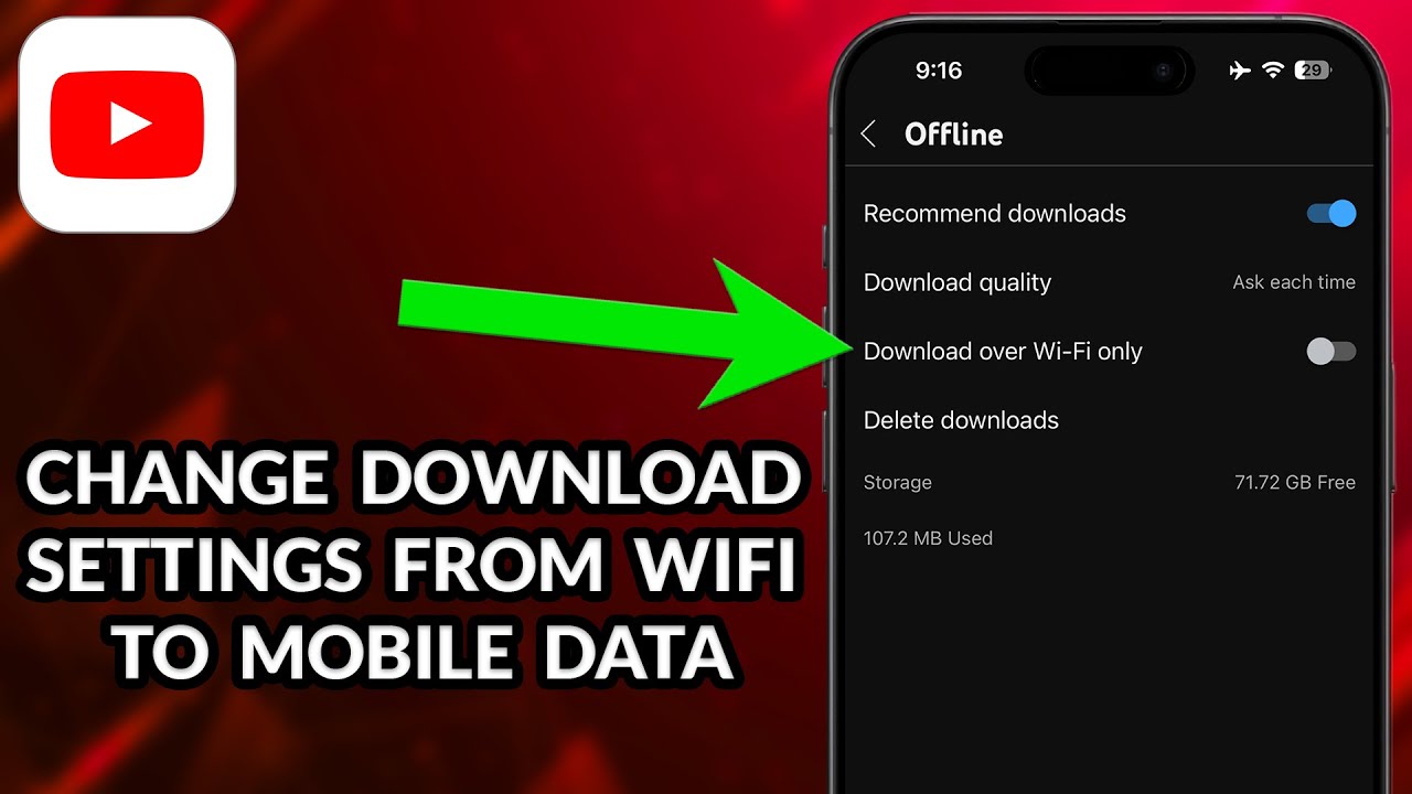 How To Change Download Settings From WIFI To Mobile Data In YouTube On ...
