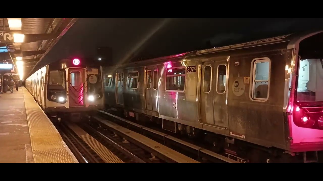 R160 #8408 (M) arriving at Flushing Avenue [+ R179 #3074] - YouTube