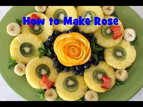 How to Make Rose from Fruits and Vegetables for Garnish. Party ...