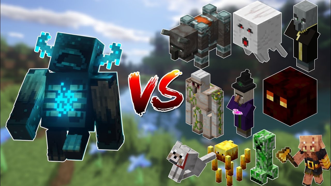 The Warden VS All Monsters Of Minecraft | Who, Who Can Beat Warden ...