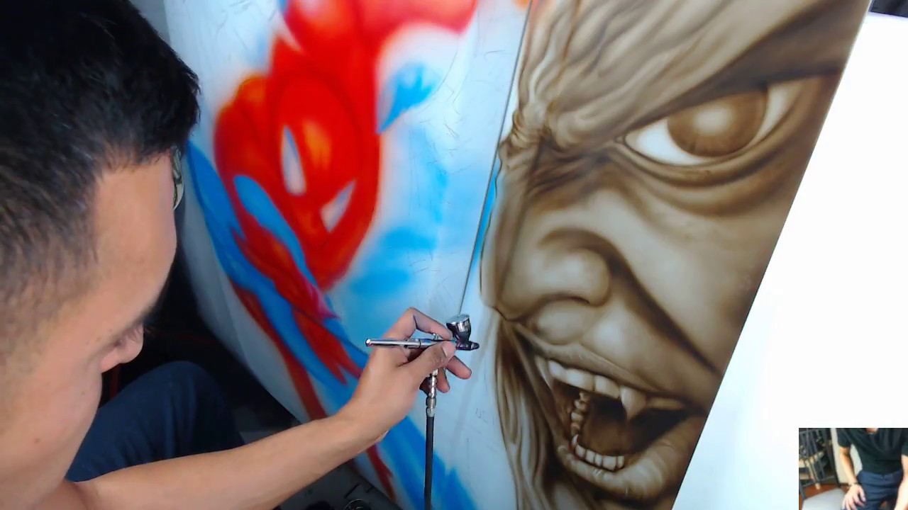 Spiderman Mural Ford Mustang Hood Custom Painted | Airbrush Art - YouTube
