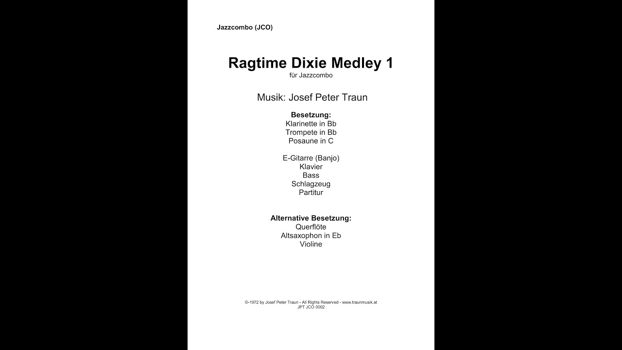"Ragtime Dixie Medley 1" für Jazzcombo (JCO3/3b) - YouTube