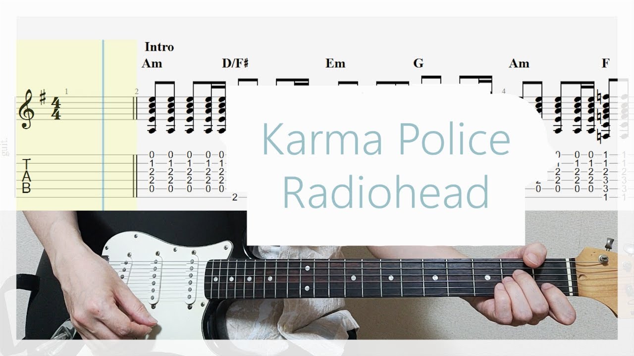Radiohead - Karma Police Guitar Cover with Tab - YouTube