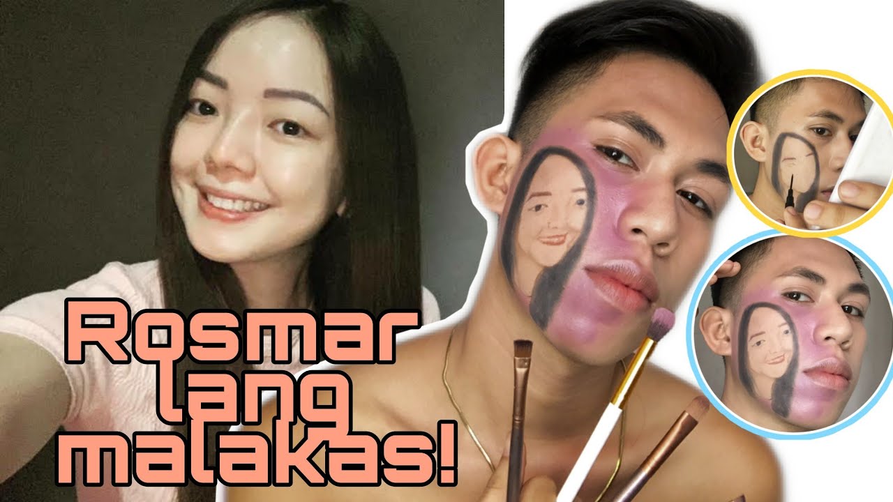 I draw Rosmar Tan on my face using makeup | Rosmar lang malakas ! - YouTube