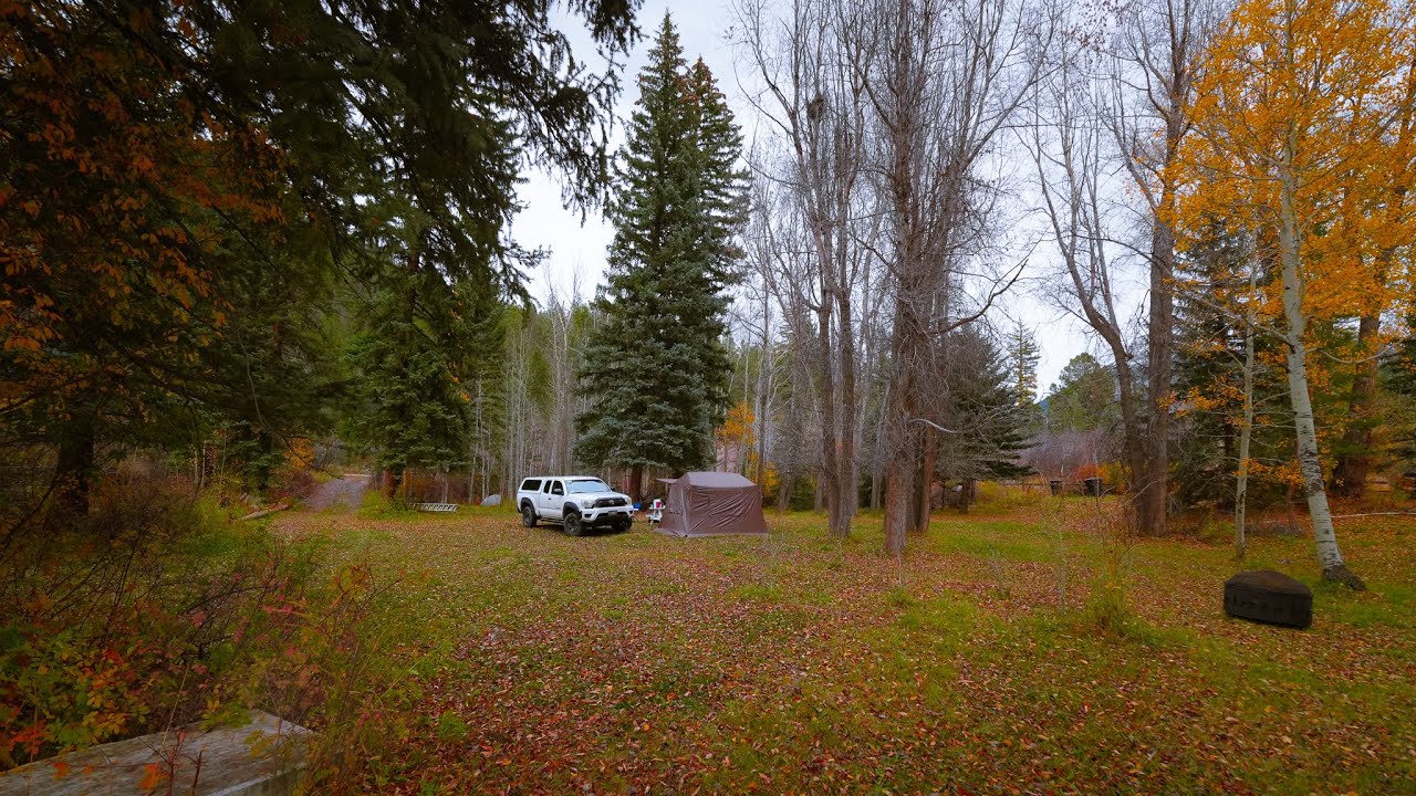 Solo camping in the heart of fall 🏕️🍂🍁 | ASMR | Camp & Cook | - YouTube