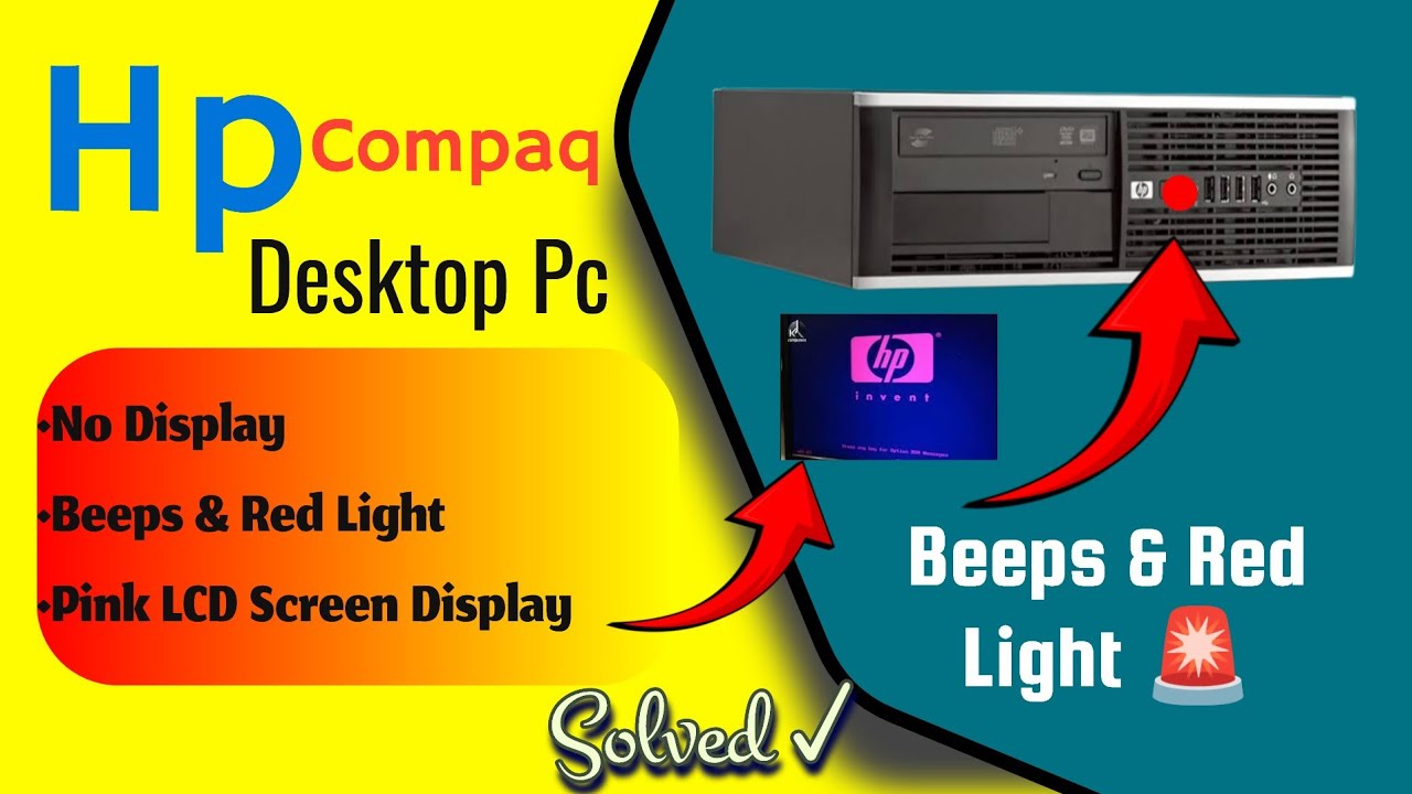 How to fix Hp DC 6005 PC 5 Beeps With Red Light || Bad Screen Display Solution - YouTube