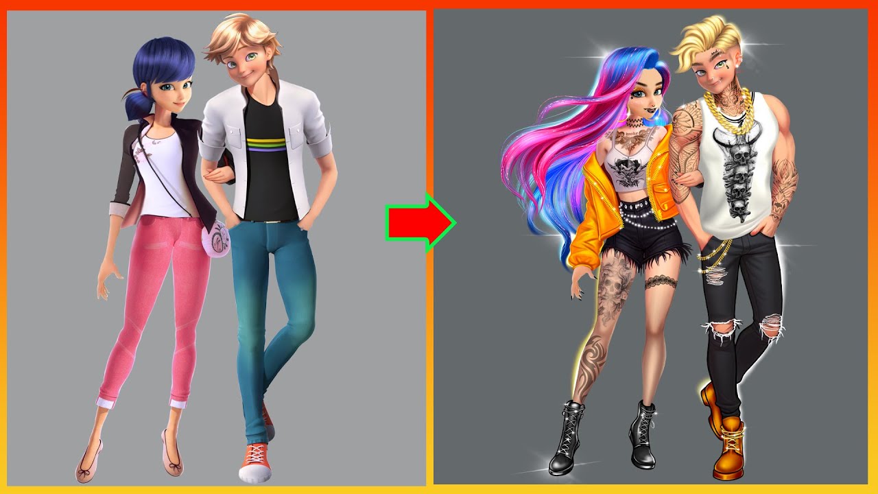 Transforming Miraculous Ladybug, Catnoir Into Bad Boy, Bad Girl ...