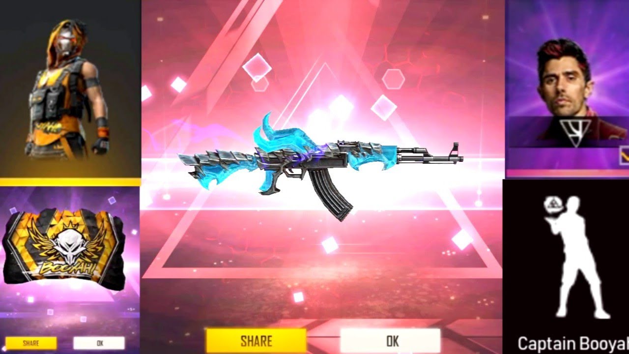 FREE FIRE NEW EVENT NEW BLUE FLAME DRACO AK SKIN, NEW Gloo Wall skin ...