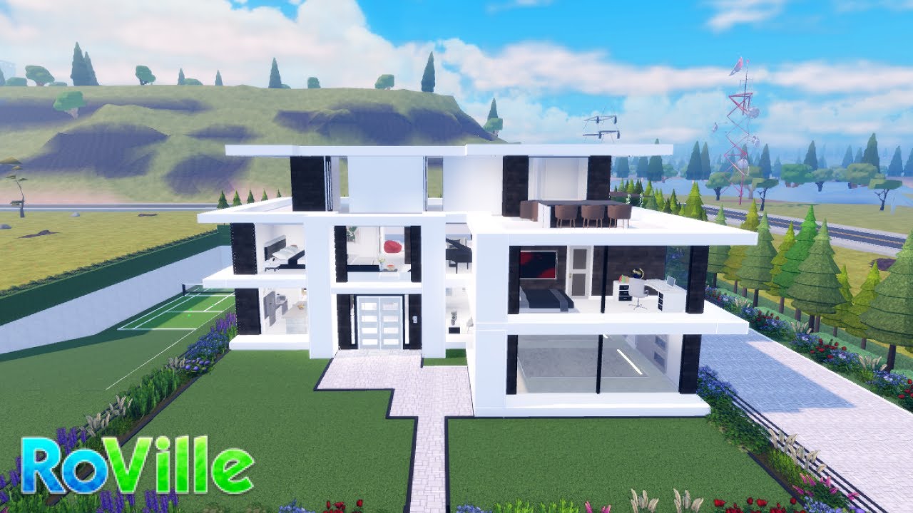 Modern House No 1 || Home Tour With House Code || Roblox RoVille - YouTube