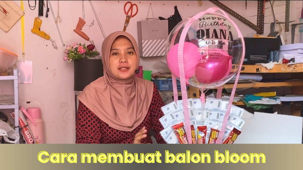 cara membuat Balon Bloom / Bucket Balon simple - YouTube