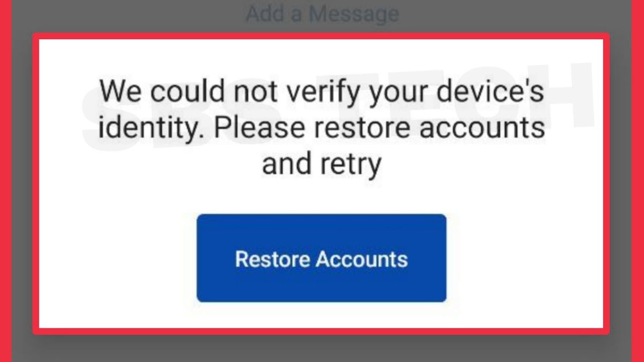 MobiKwik Fix We could not verify your device's identity. Please restore accounts and retry ...