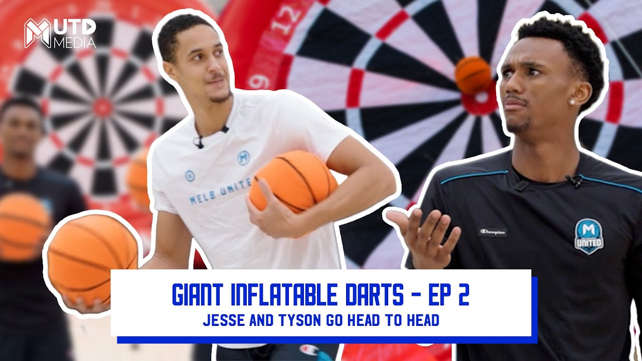 Basketballers play Giant Darts 🎯🏀 Tyson and Jesse face off #nbl - YouTube