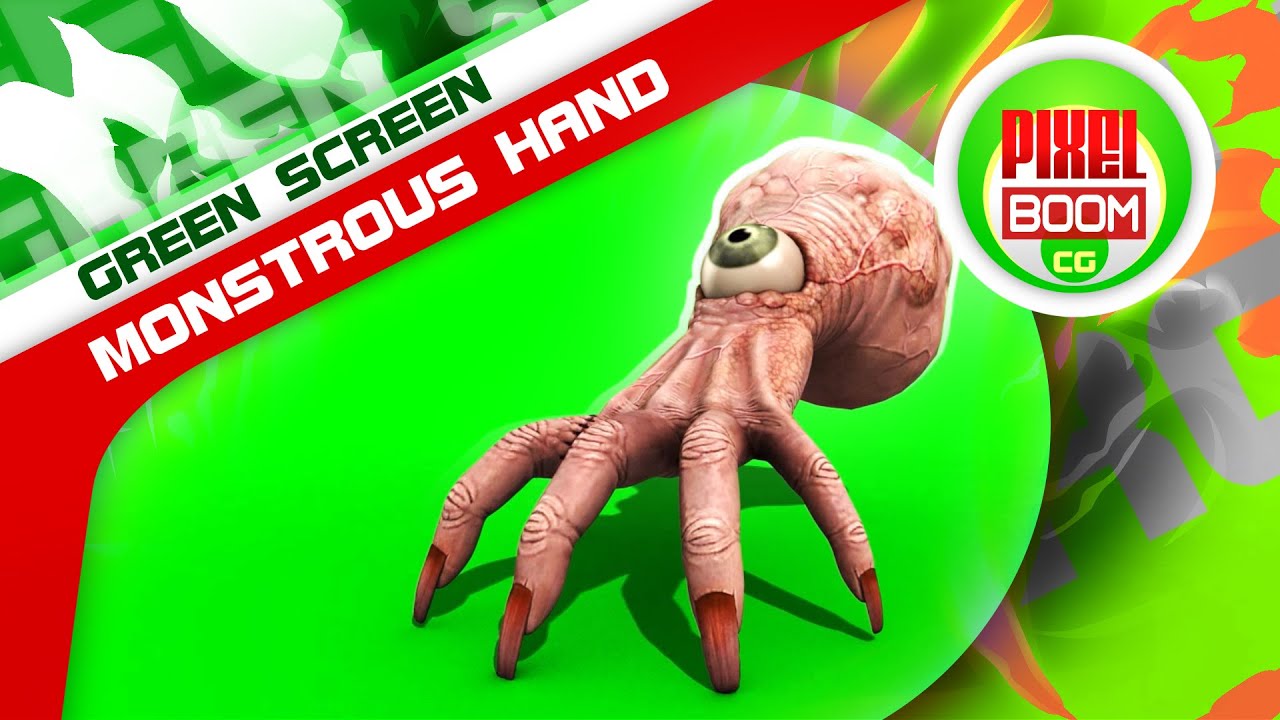 Green Screen Monstrous Hand Brain Eye - Footage PixelBoomCG - YouTube