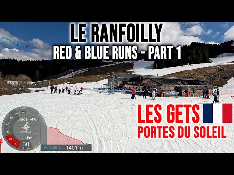 [4K] Skiing Les Gets, Le Ranfoilly - Red & Blue Runs - Part 1, Portes du Soleil France, GoPro HERO13