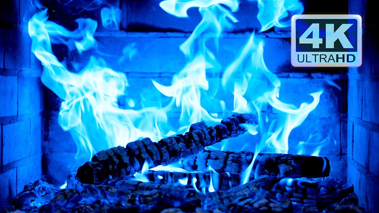 🔥 Colorful Fireplace 4K Ultra HD. Blue Fireplace Ambience! - YouTube