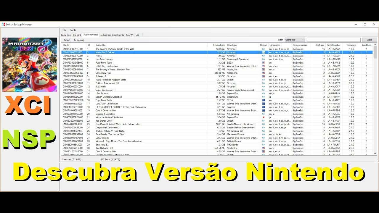 Como Saber a Versão da Nintendo dos Seus Jogos com Switch Backup ...