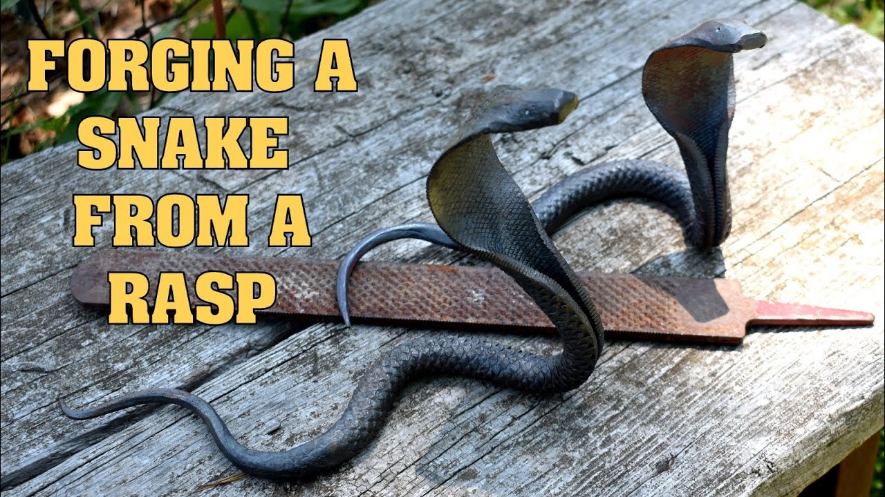 Forging a snake from a rasp #blacksmithing #forging - YouTube